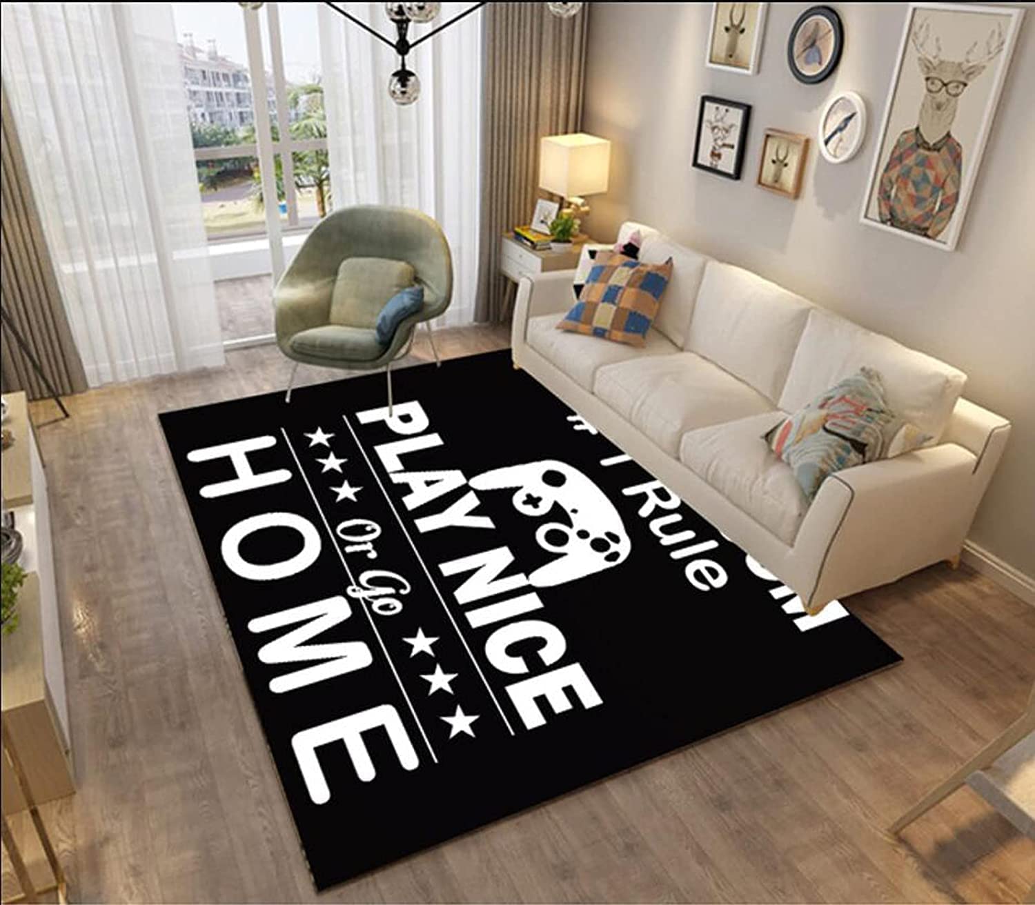 Multicolor Fawnovey Game Area Rugs 3D Gamer Carpet Decor - Bluefink