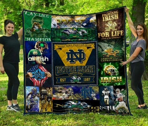 Ncaa Notre Dame Fighting Irish Quilt Bedding Set Blanket Bedroom Decor ...