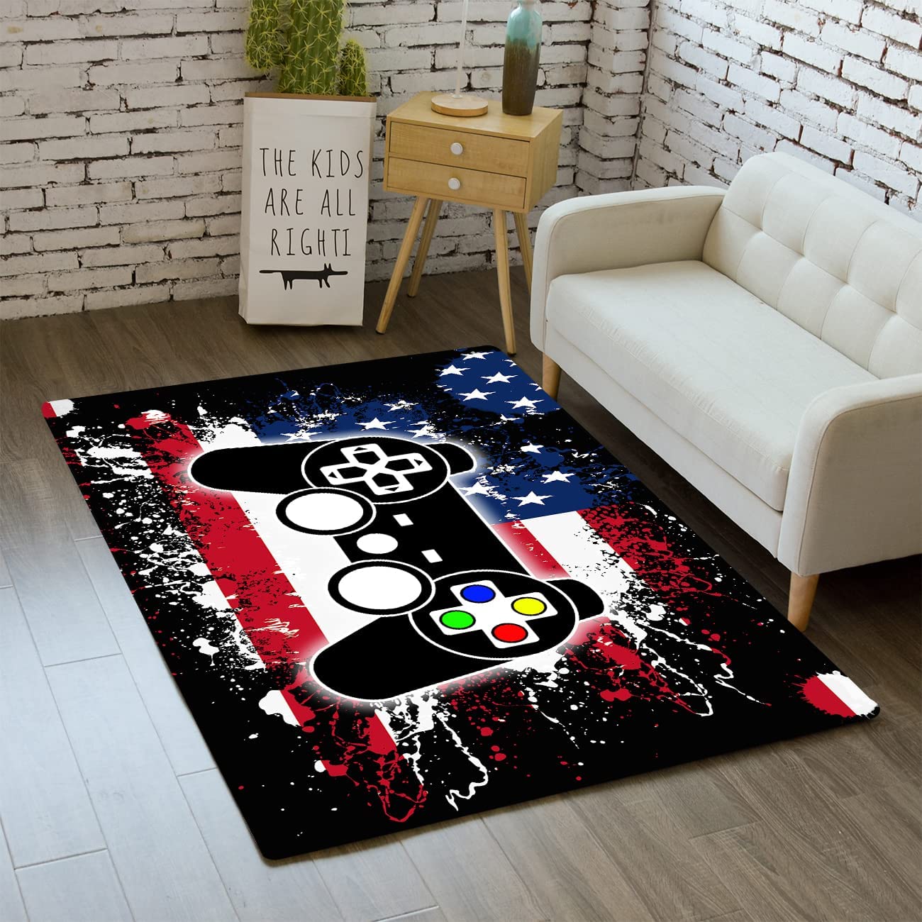 Non-Slip Gamer Rugs with Game Controller Design for Living Bed ...