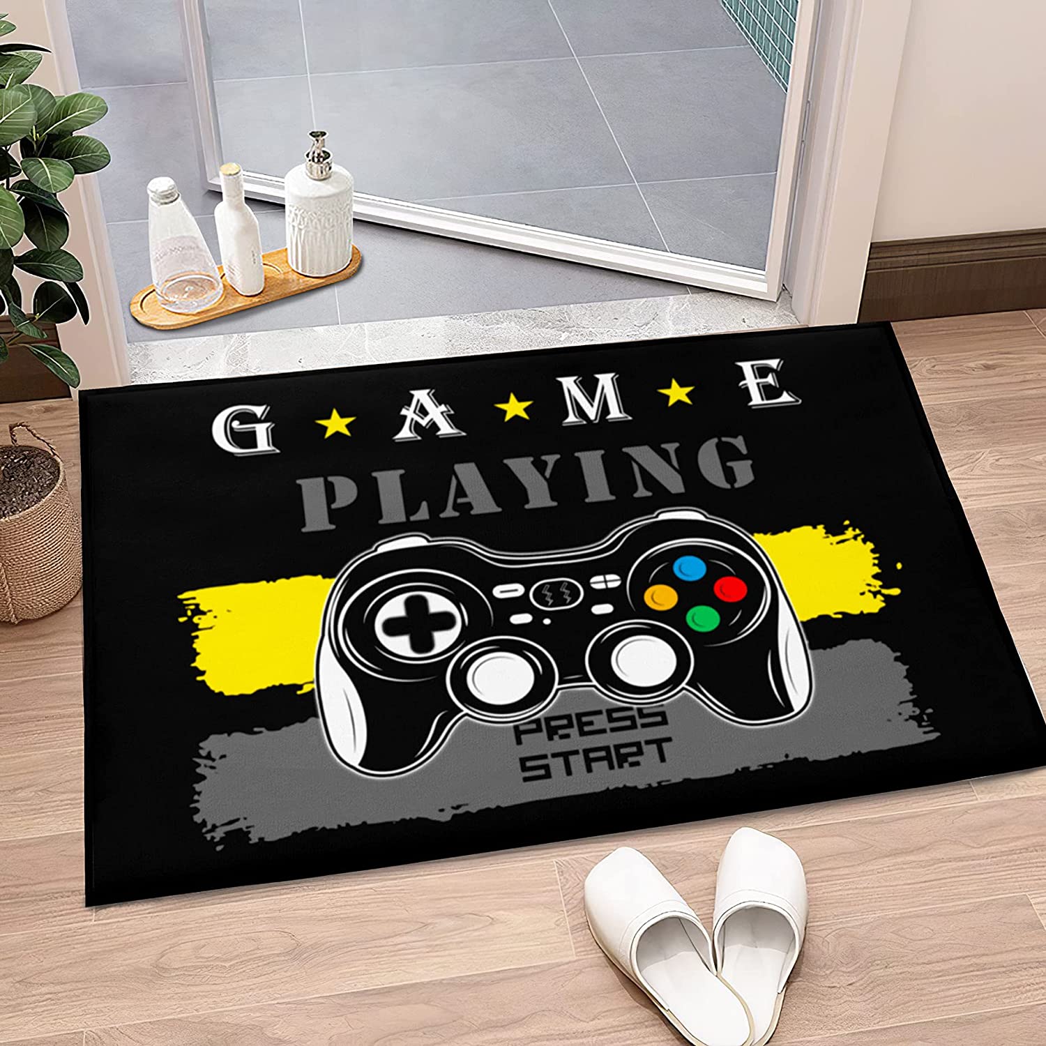 Non-Slip Gaming Rug for Boys with Game Controller Gaming Gamepad Design ...