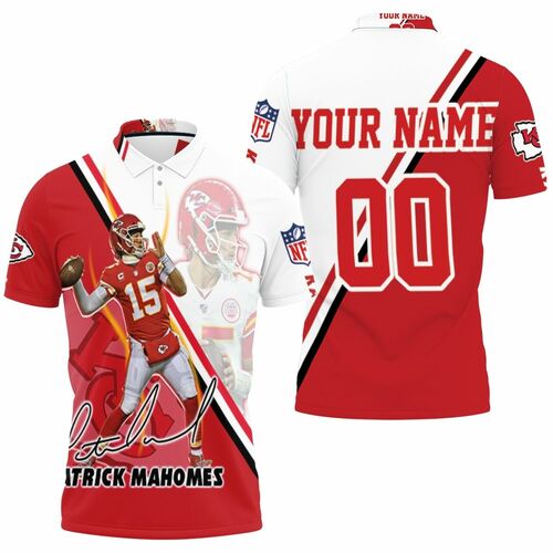 Patrick Mahomes Kansas City Chiefs Personalized Polo Shirt - Bluefink