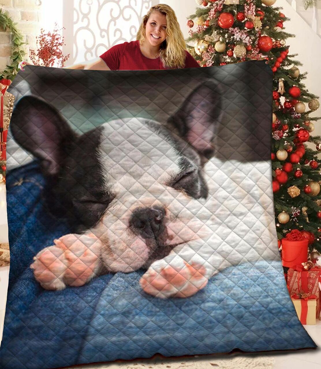 Personalized Bulldog Quilt Bedding Set with Matching Pillowcases for a ...