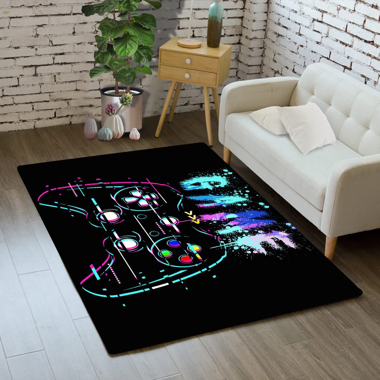 Personalized Gamer Floor Rugs for Living Room and Kids Bedroom - Bluefink