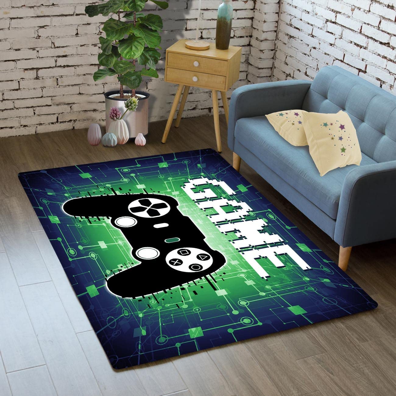 Personalized Gamer Rug for Bedroom, Boys Gaming Area Rug with Video ...