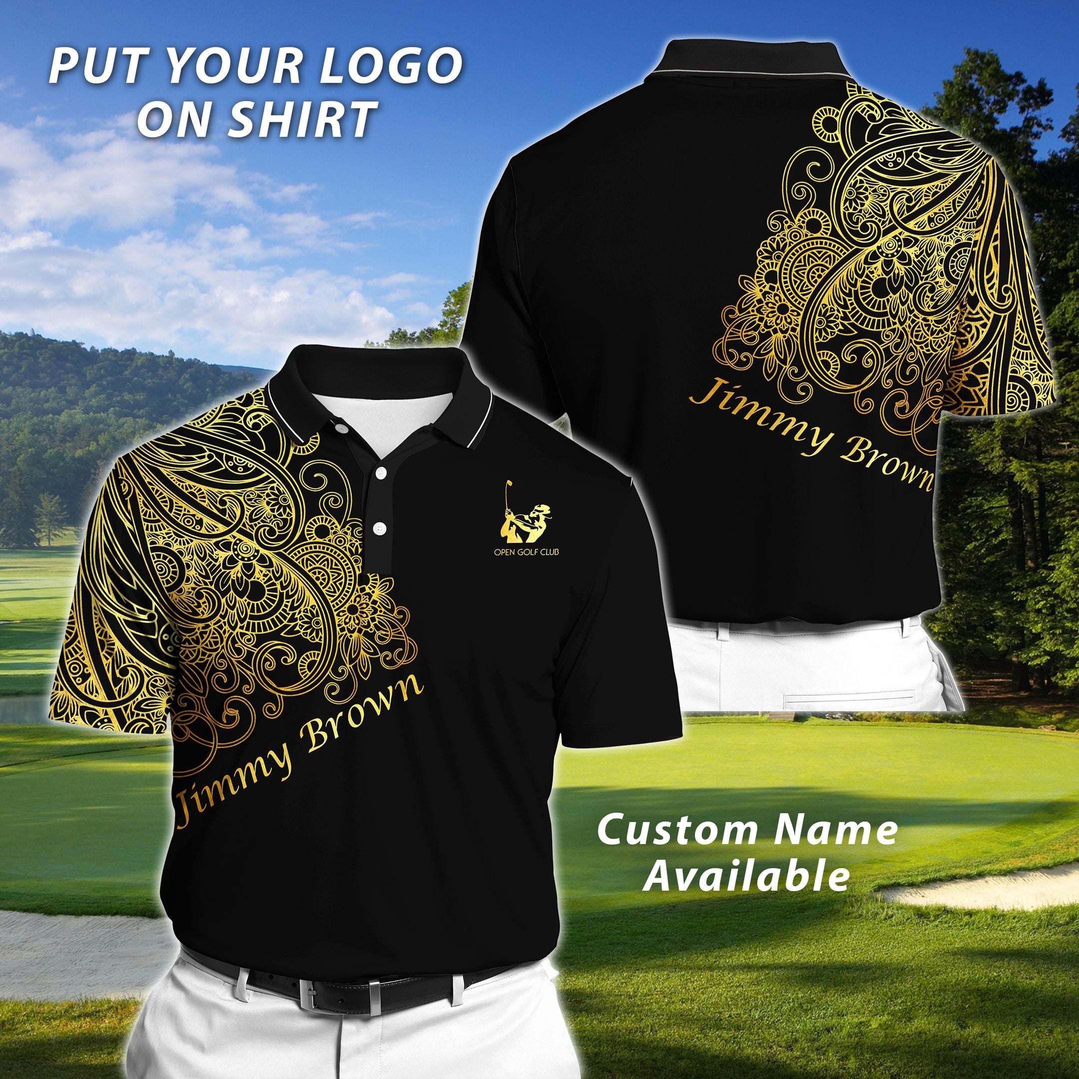 Personalized Golf Polo T-Shirt 3D Polo Shirt A1 - Bluefink
