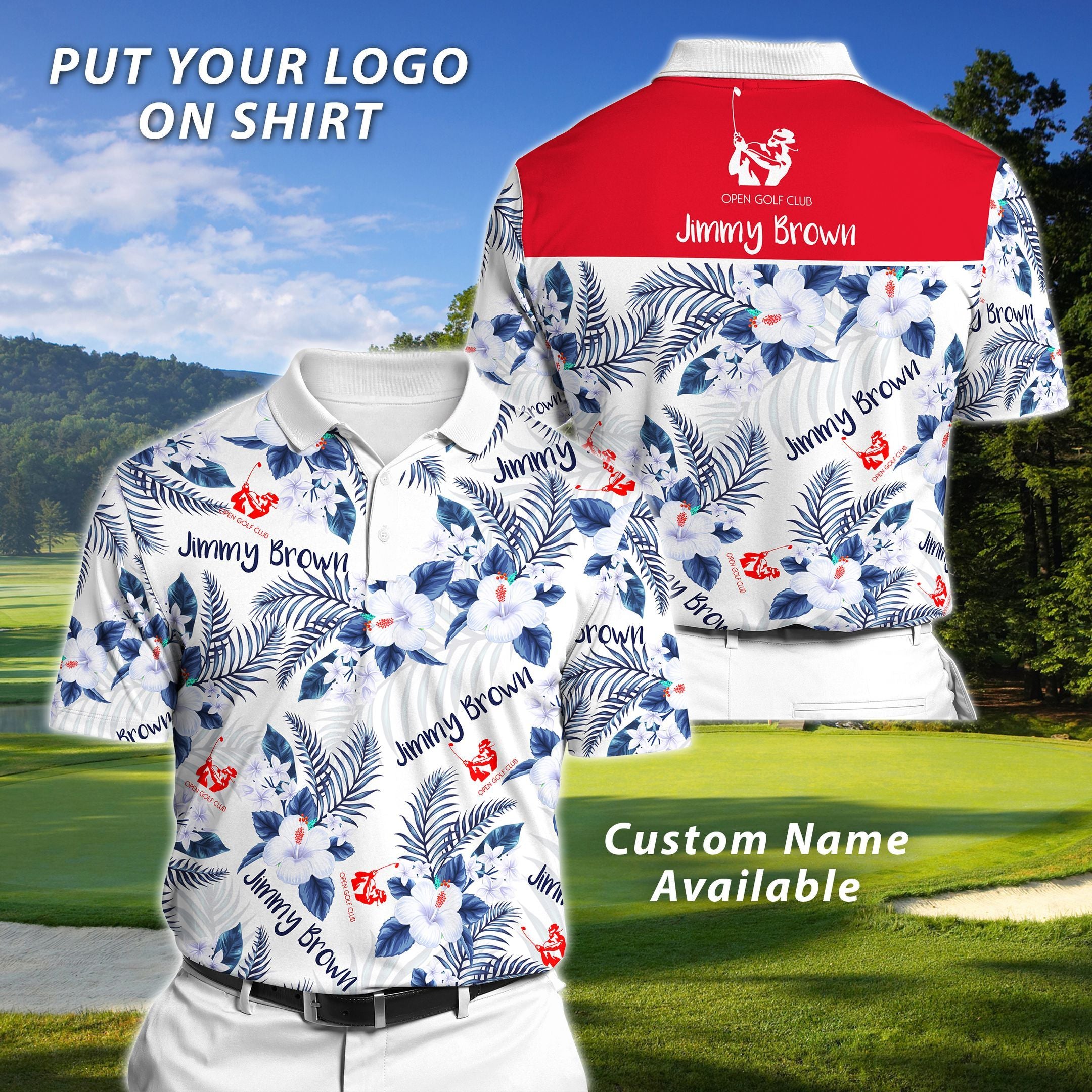 Personalized Golf Polo T-Shirt 3D Polo Shirt A6 - Bluefink