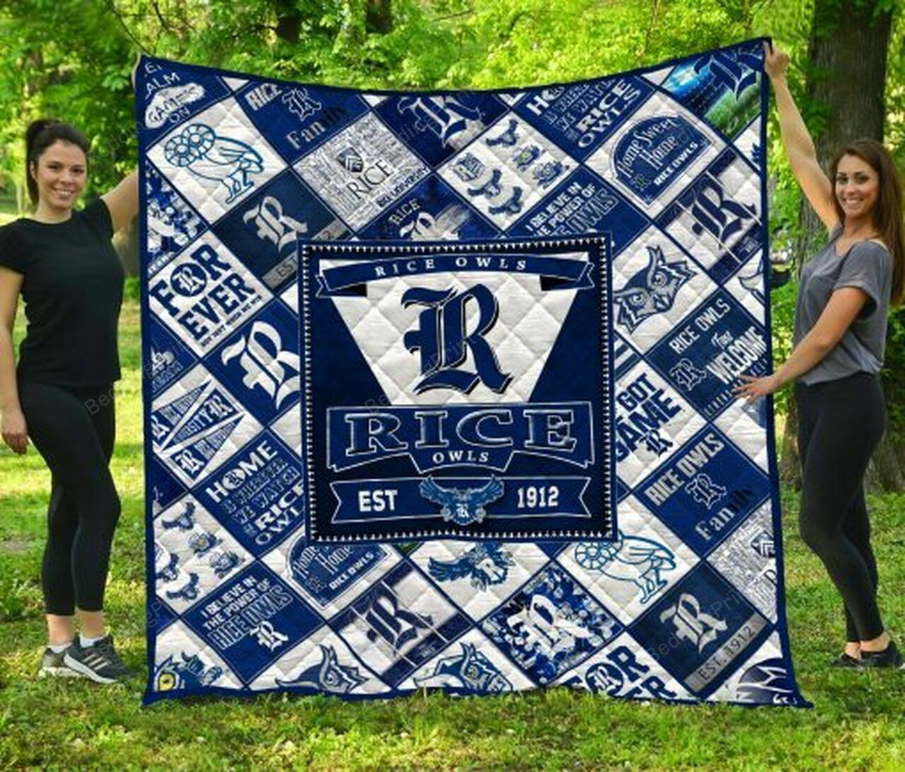 Personalized Ncaa Rice Owls Quilt Bedding Set for Home Decoration and ...