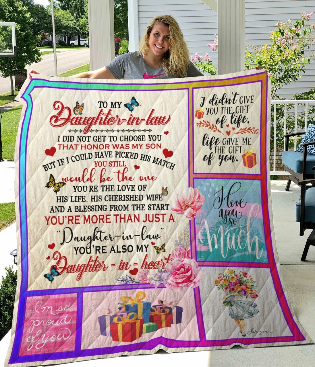 Personalized To My Daughter-In-Law Quilt Bedding Set Blanket I Love You ...