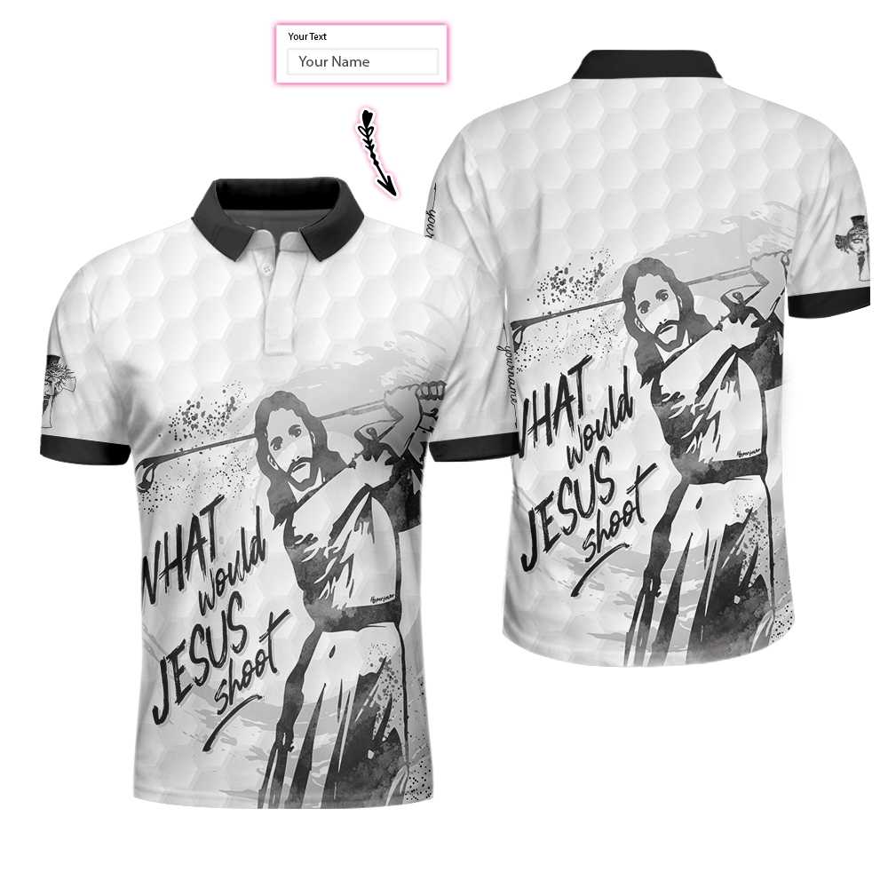 Personalized What Would Jesus Shoot Polo Shirt - Bluefink