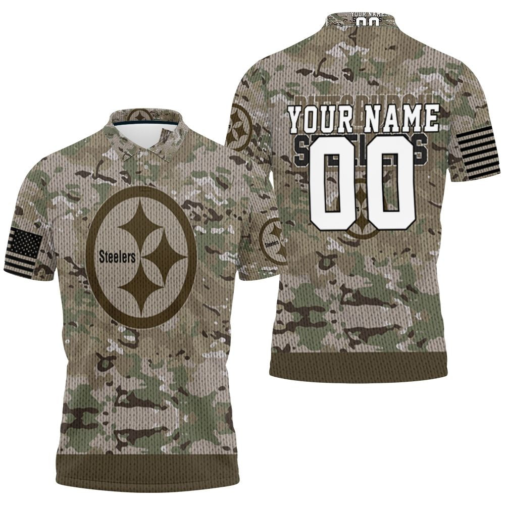 Pittsburgh Steelers Camouflage Pattern For Fan 3D Personalized Polo ...