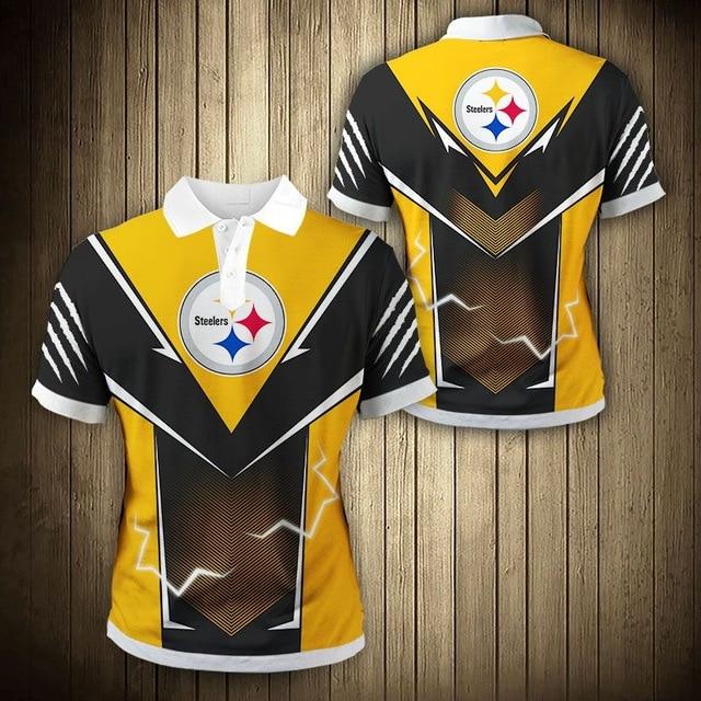 Pittsburgh Steelers Flame Polo Shirt - Bluefink