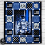 Police Officer Suit And Police Things Blanket Quilt Bedding Set Bedroom ...
