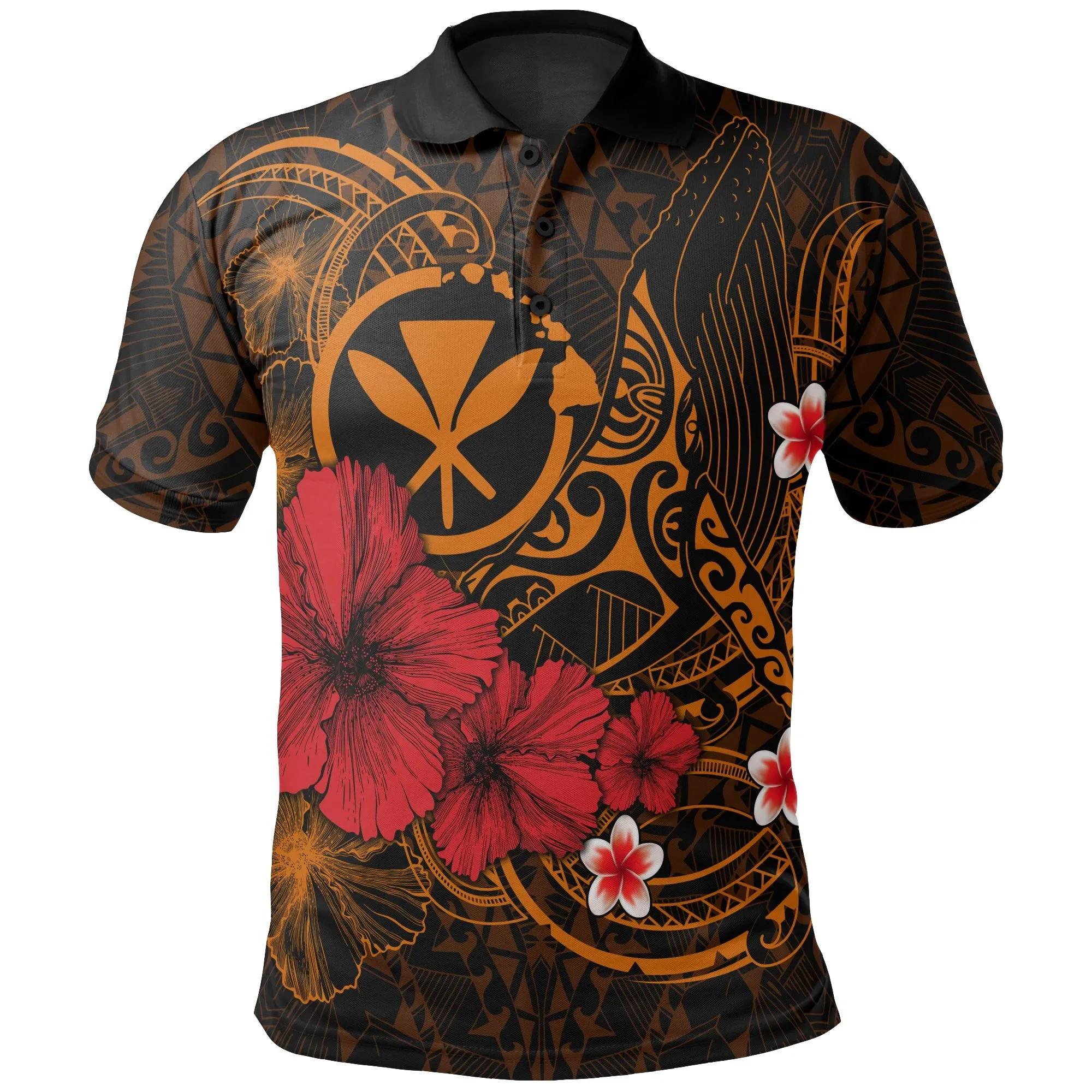 Polynesian Hawaii Kanaka Maoli Polo Shirts - Humpback Whale with ...