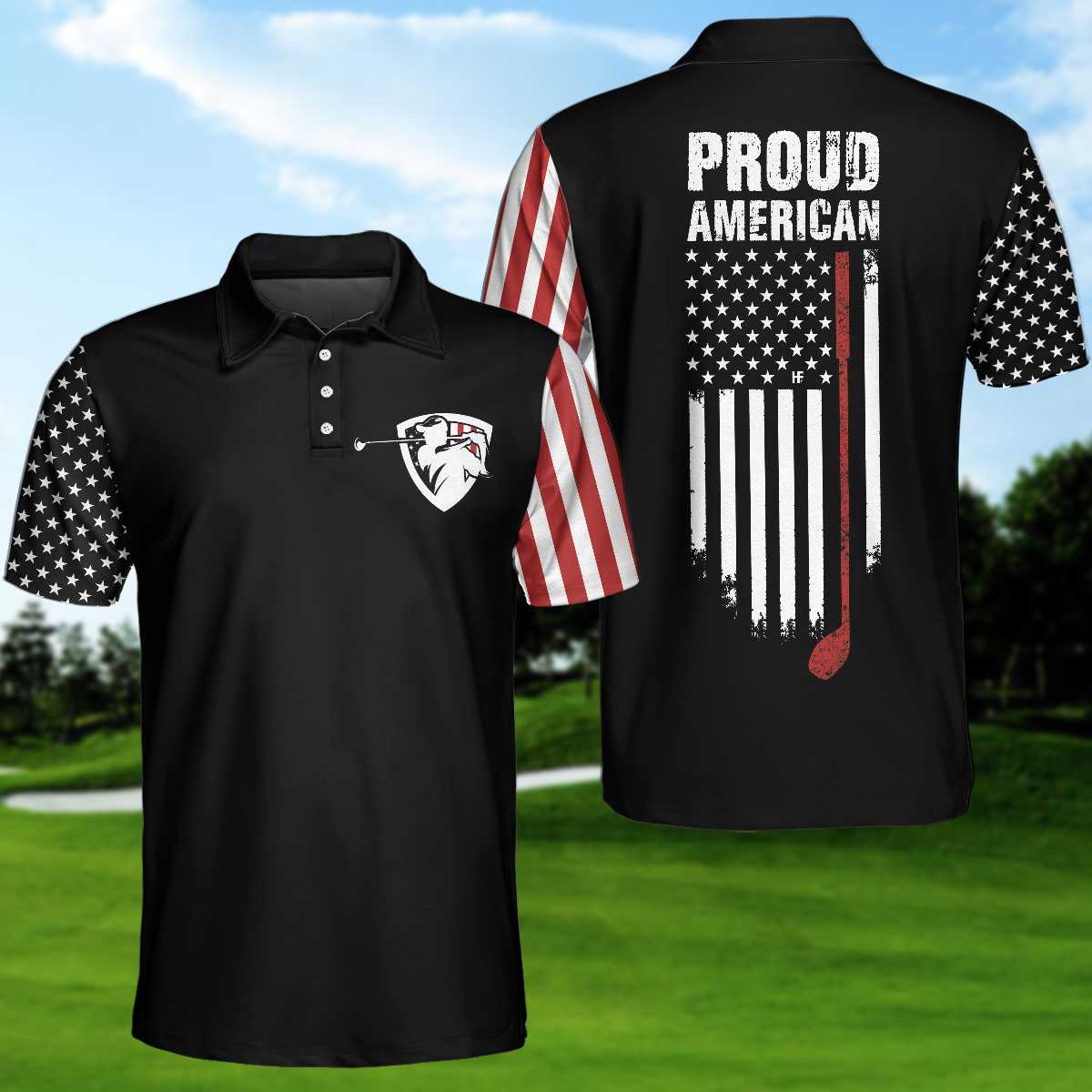 Proud American Golf Polo Shirt - Bluefink