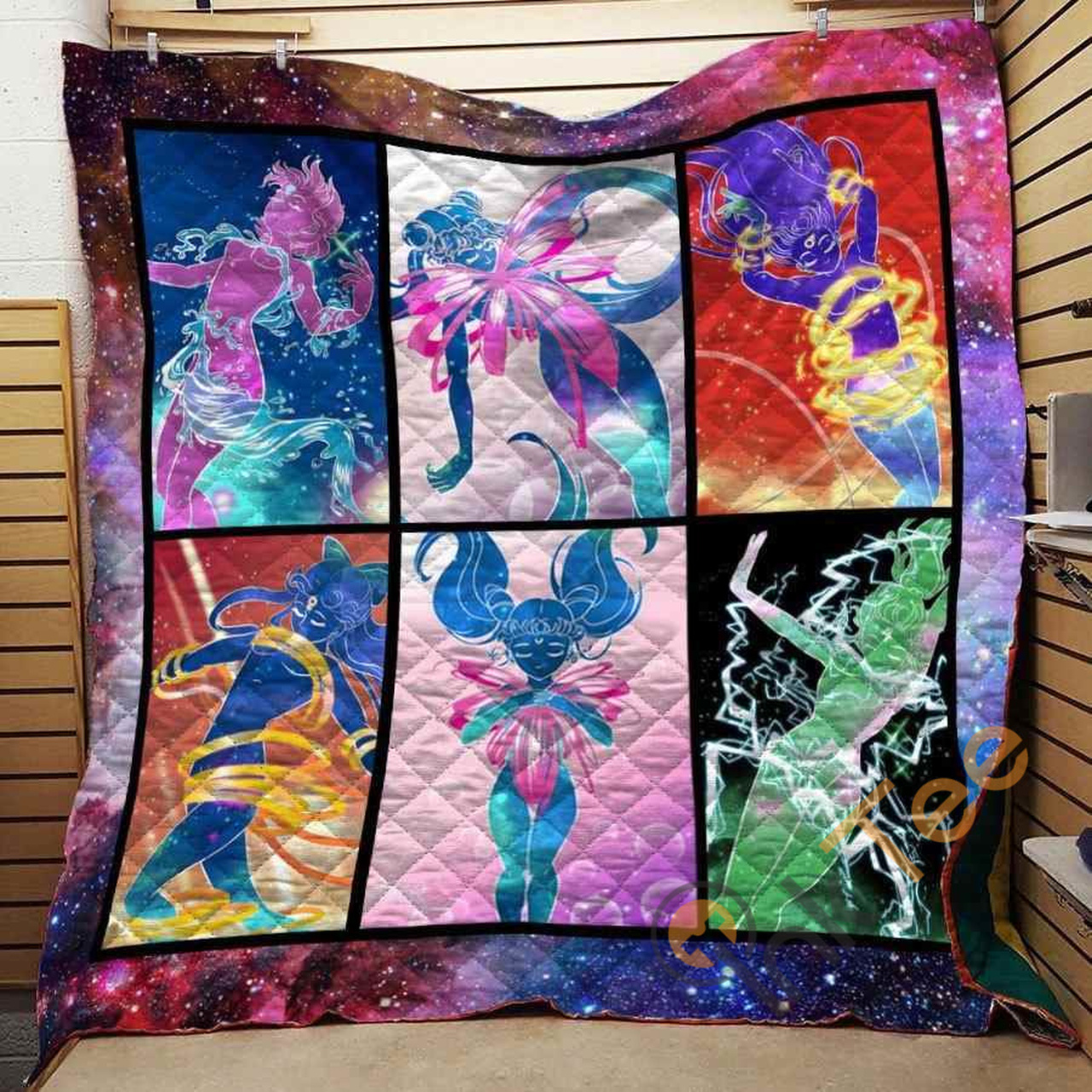 Sailor Moon Transformation Galaxy Border Blanket Quilt Bedding Set ...