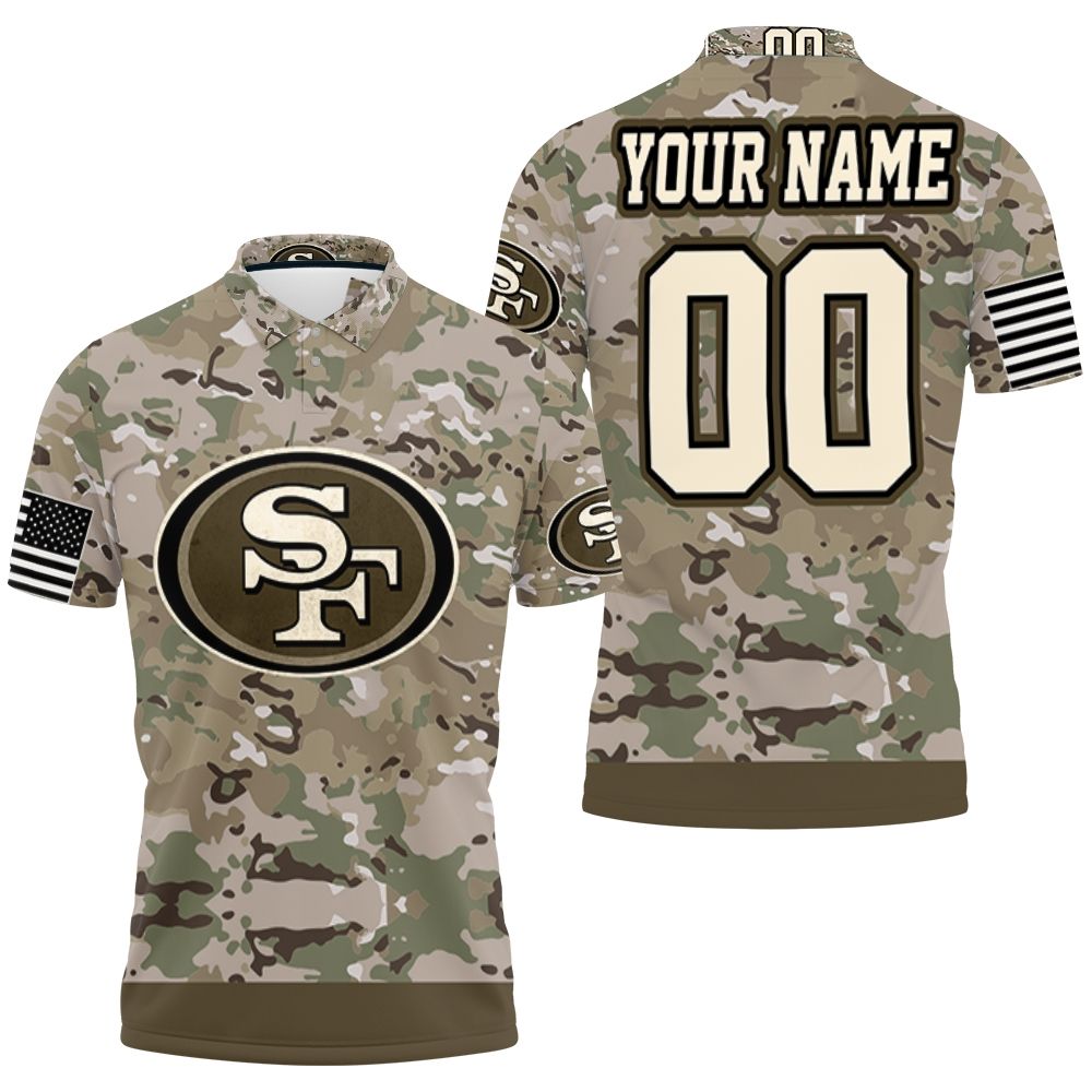 San Francisco 49Ers Camouflage Veteran 3D Personalized Polo Shirt ...