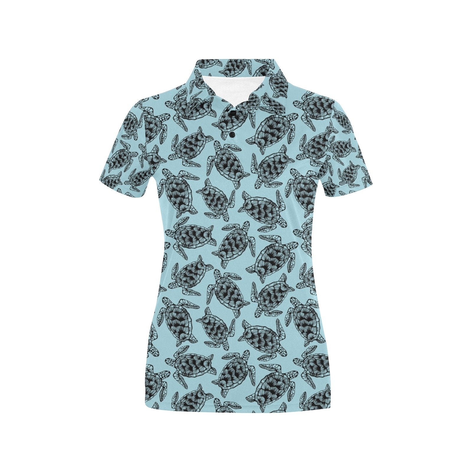 Sea Turtle Print Design Women's Polo Shirt 3D Polo Shirt A5 - Bluefink