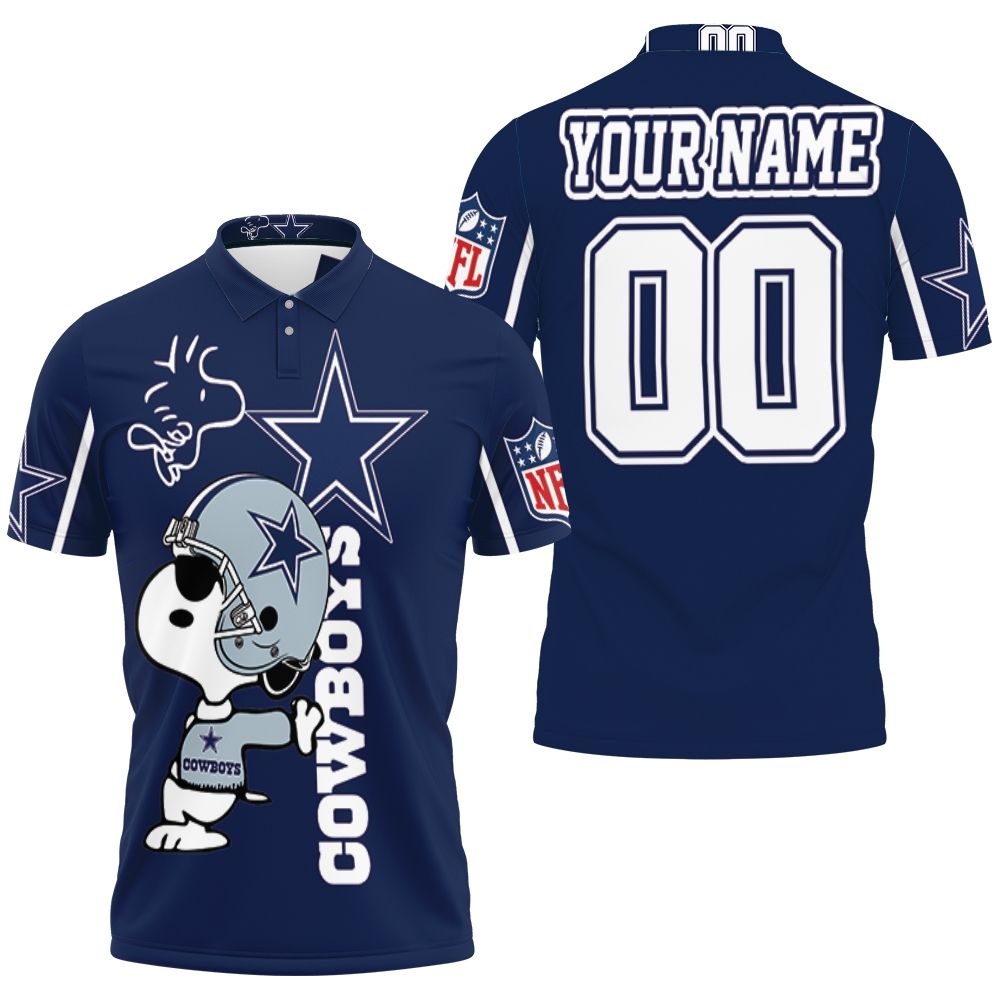 Snoopy Dallas Cowboys Nfl Fans 3D Personalized Polo Shirt - Bluefink