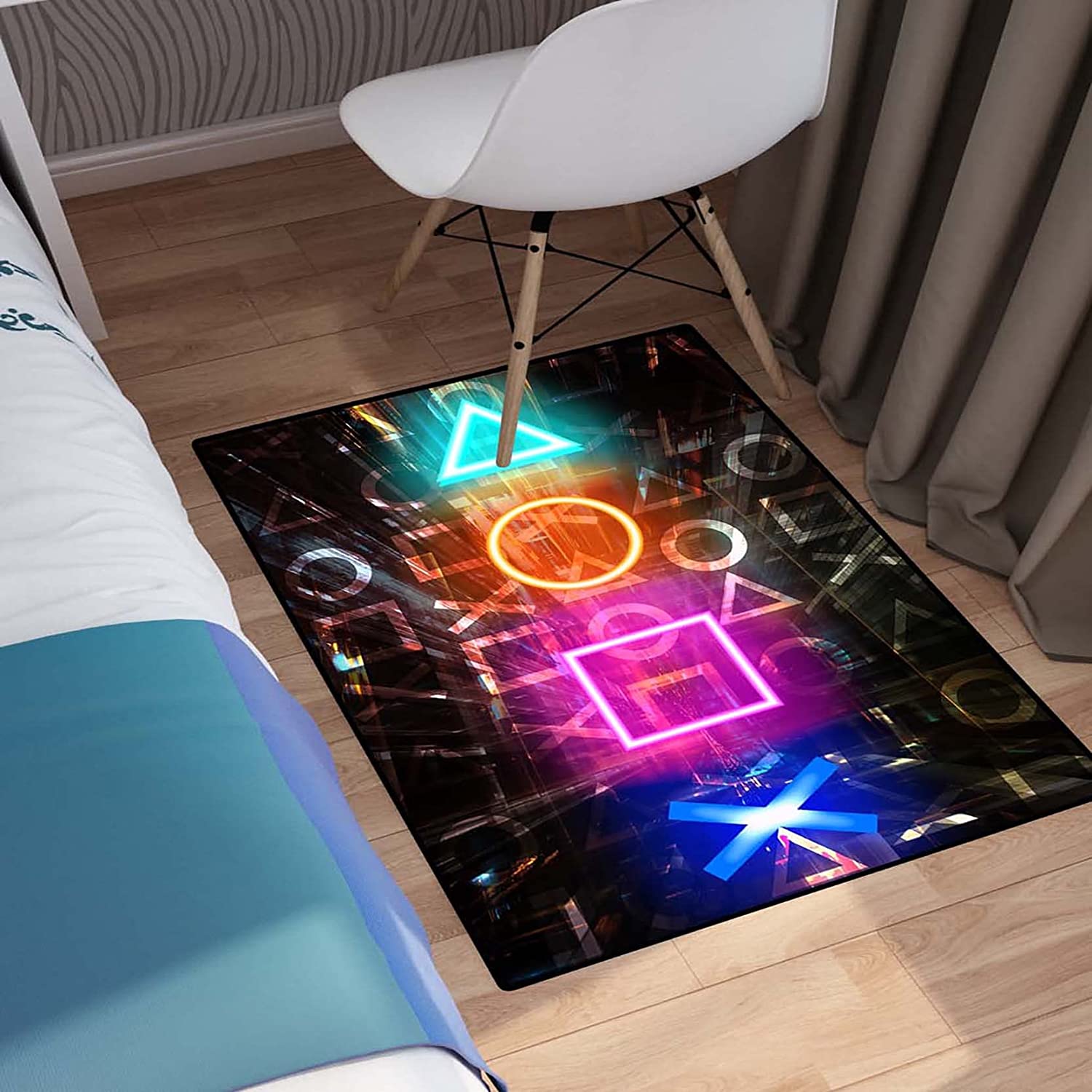 Soft Colorful Gaming Carpet with Video Controller Rug Player Design for ...