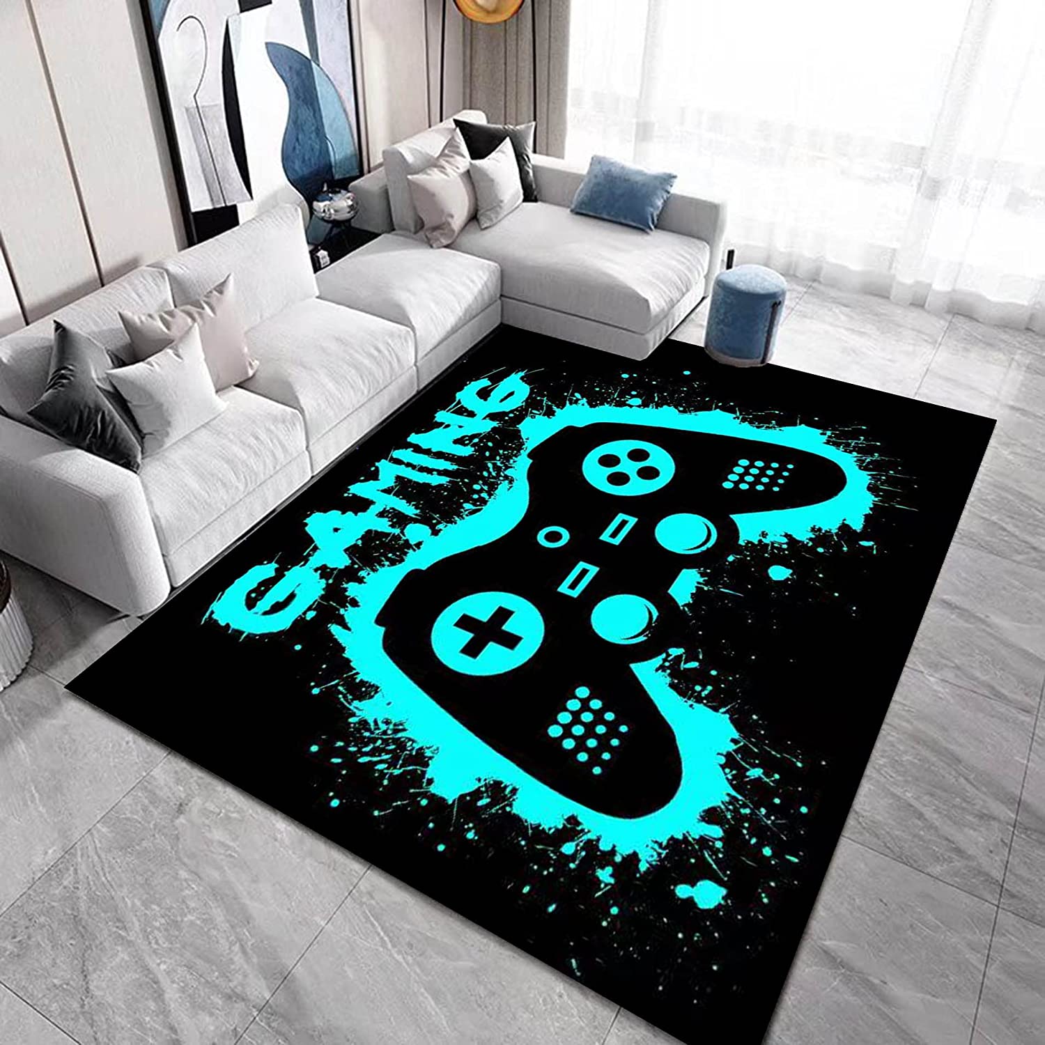 Soft Modern Gaming Area Rug with Game Controller Design - Controller ...