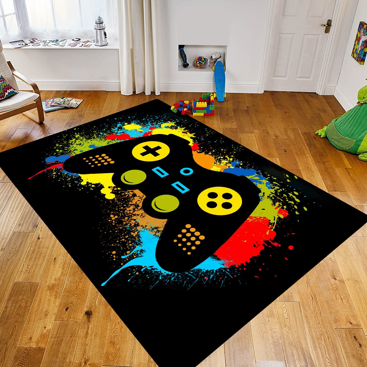 Stylish Gaming Video Game Controllers Gamer Area Rug for Living Room ...
