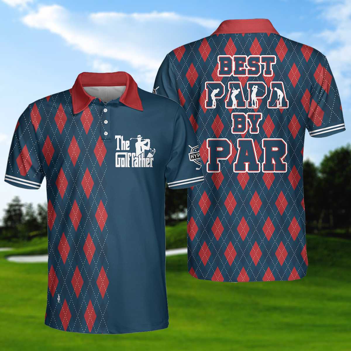 The Best Golf Father By Par Polo Shirt - Bluefink