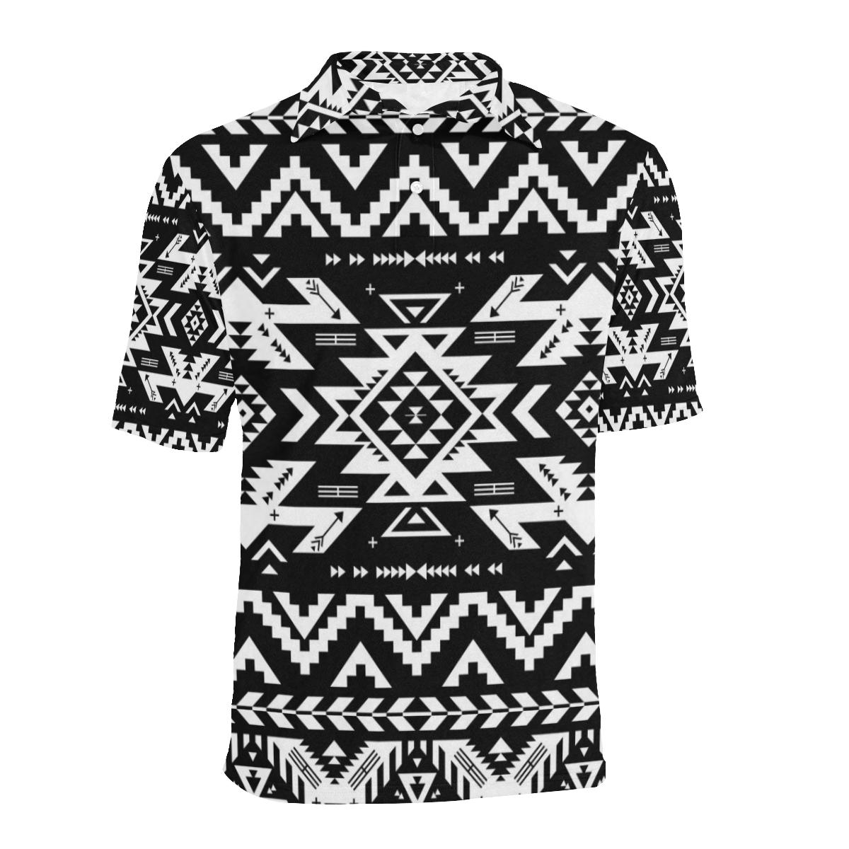 Tribal Indians Native Aztec Men Polo Shirt - Bluefink