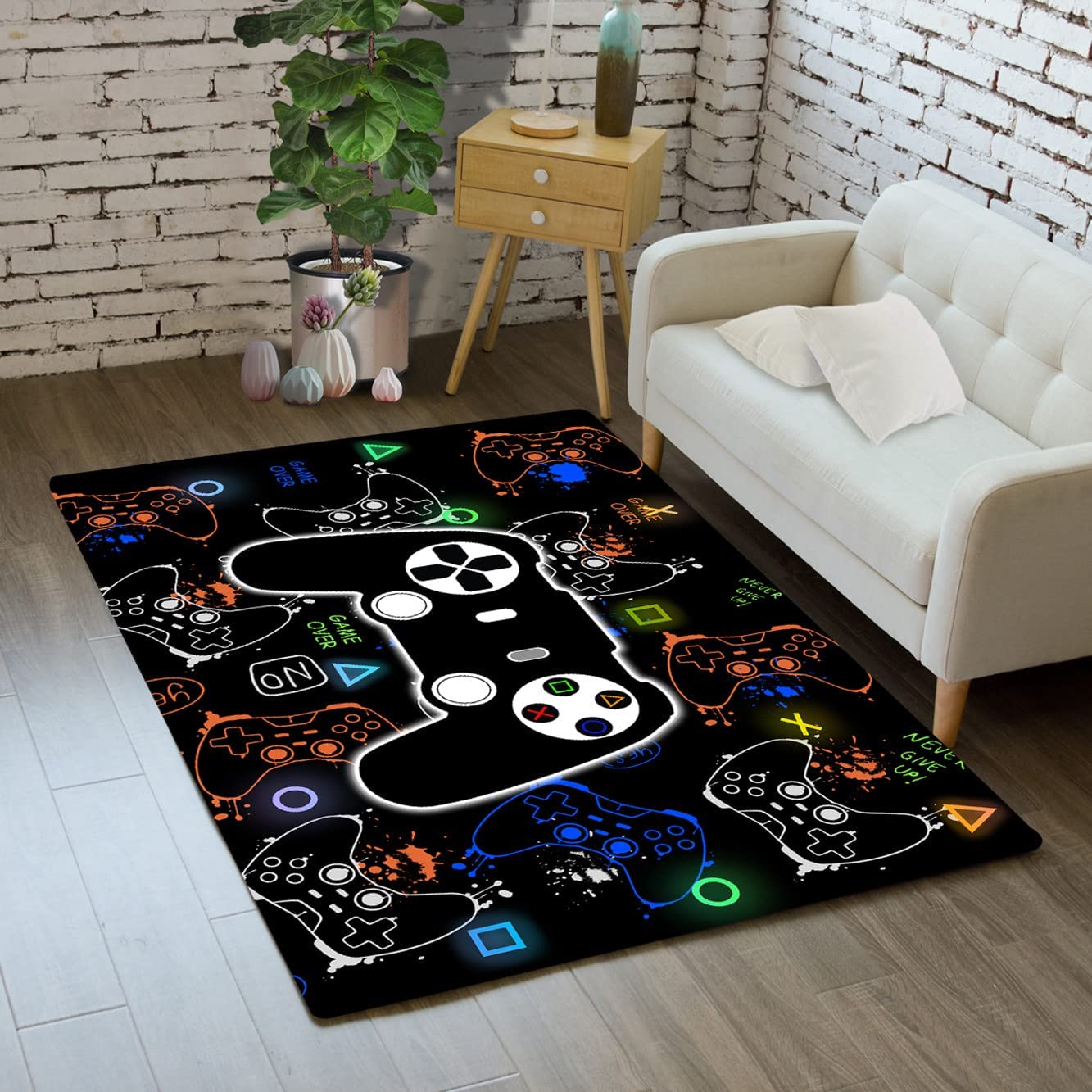 Ultra Soft Crystal Velvet Gaming Rugs for Teens and Kids Room - Bluefink
