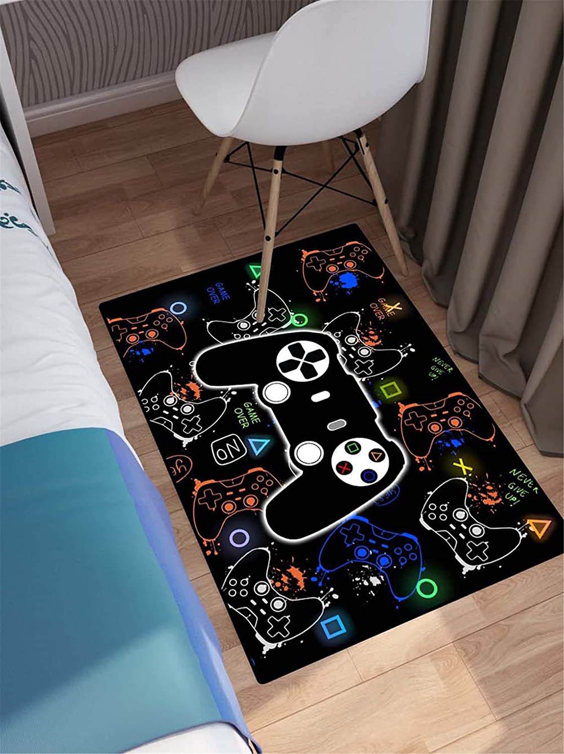 Ultra Soft Crystal Velvet Gaming Rugs for Teens and Kids Room - Bluefink
