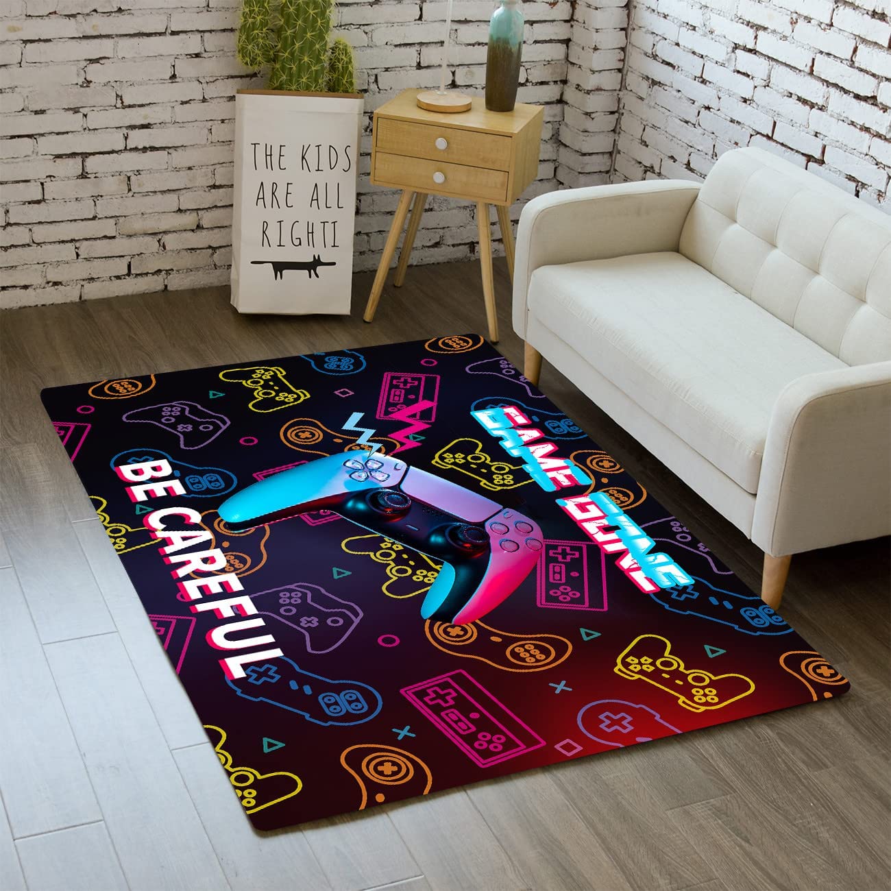 Ultra Soft Gaming Rug for Kids Room with Crystal Velvet Material - Bluefink