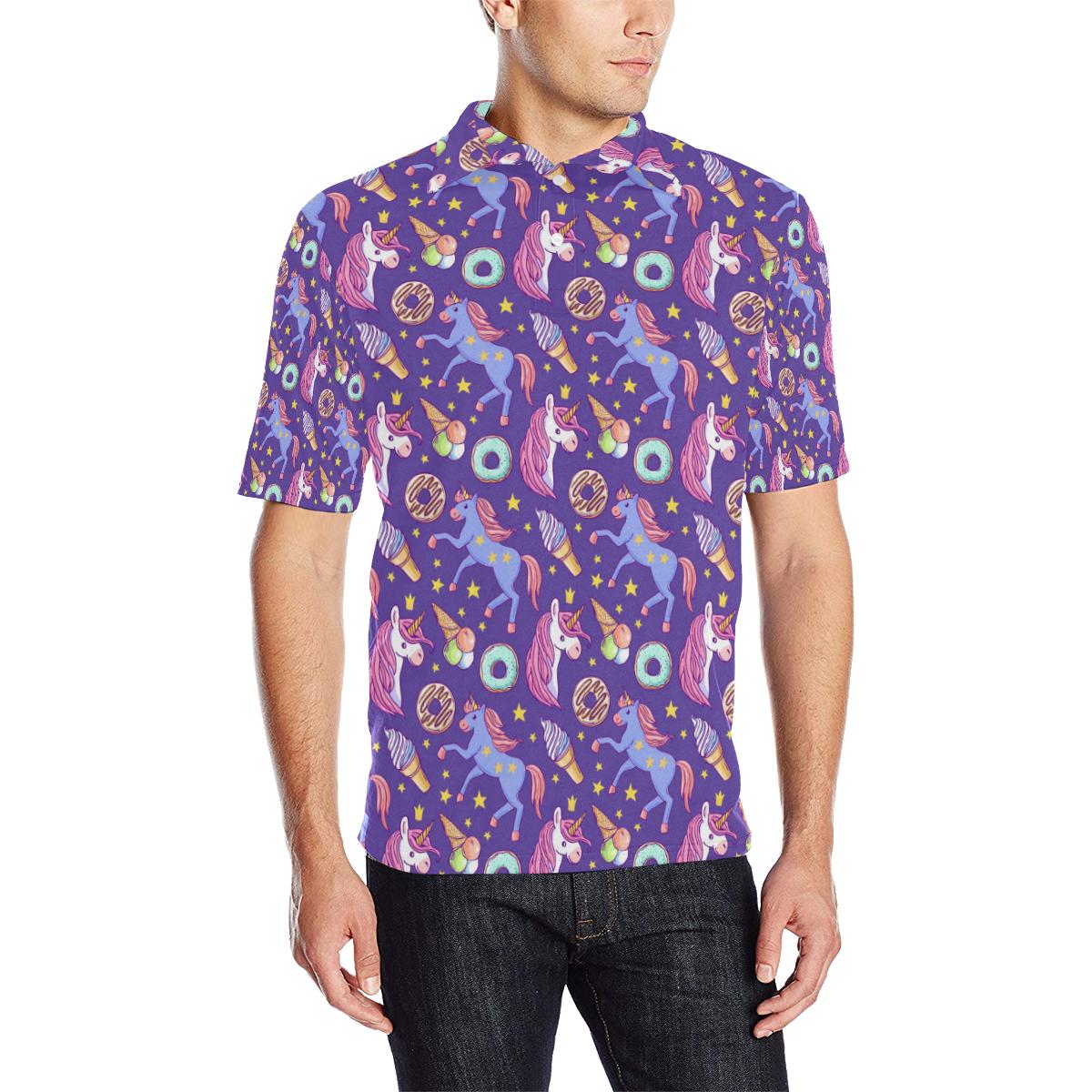 Unicorn Sweety Men Polo Shirt - Bluefink