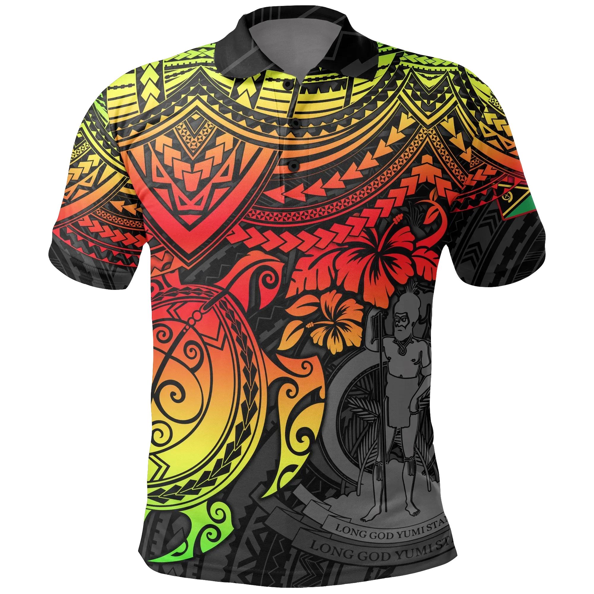 Vanuatu Polynesian Polo Shirt - Reggae Turtle - Bluefink
