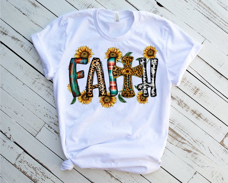 Western Faith T-Shirt - Love Like Jesus Christian Cross Design - Bluefink