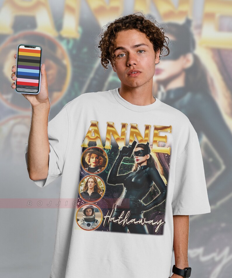 Anne Hathaway 90s Retro Homage Tee, Vintage Shirt - Bluefink