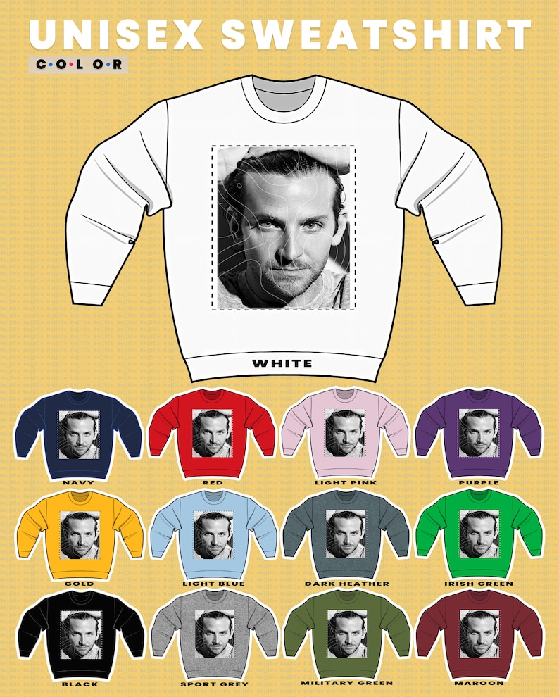 BRADLEY COOPER Retro Sweater, Vintage Homage to Bradley Cooper, Movies ...