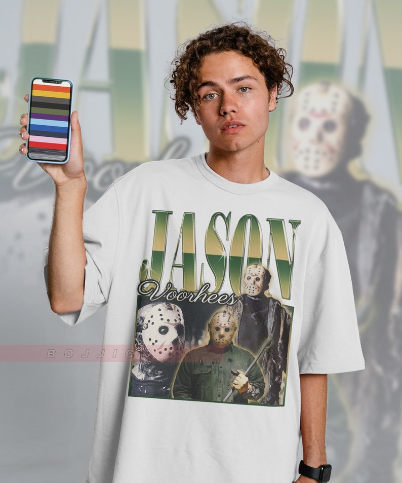 Classic Scary Jason Voorhees Horror Movie Tee - Bluefink