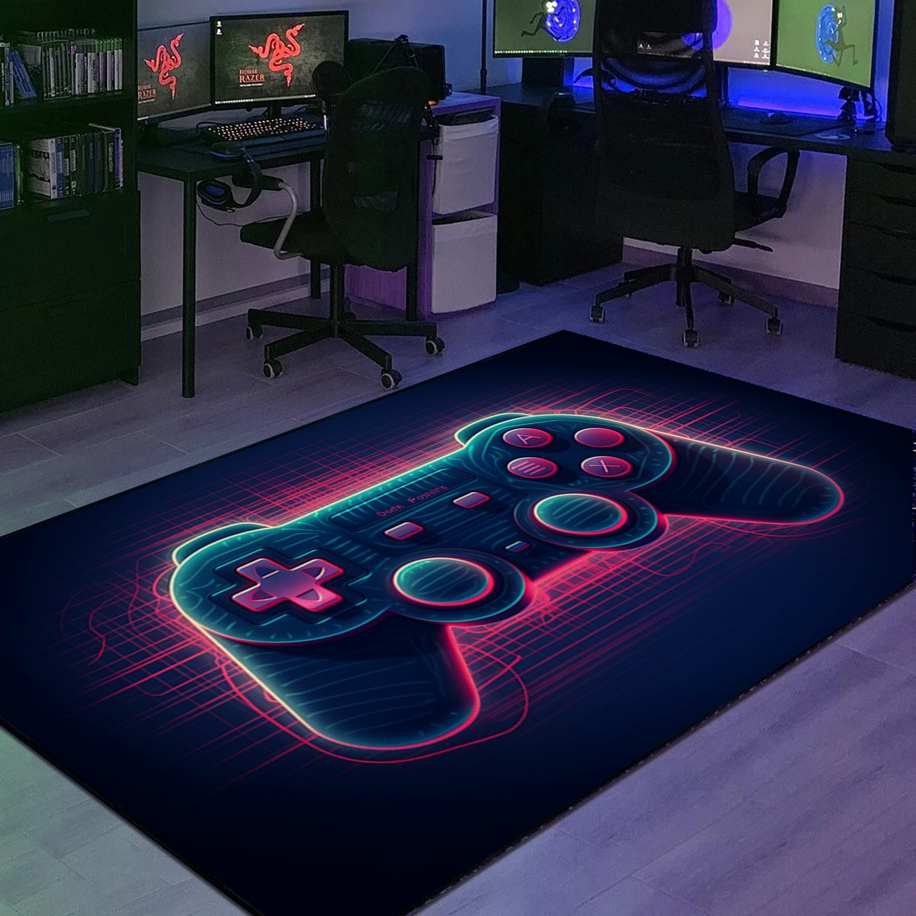 Custom Game Room Rug for Boys - Game Controller Rug for Bedroom T01 ...
