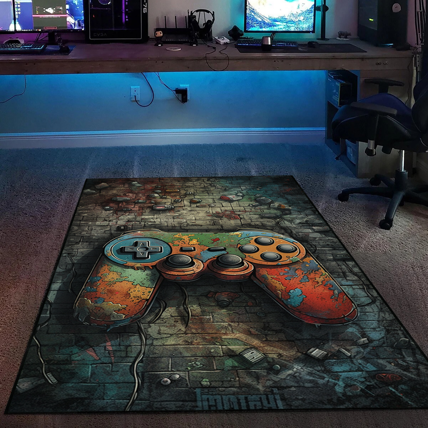 Customizable Game Room Rug for Teen Boys, Decorate Your Gaming Space ...