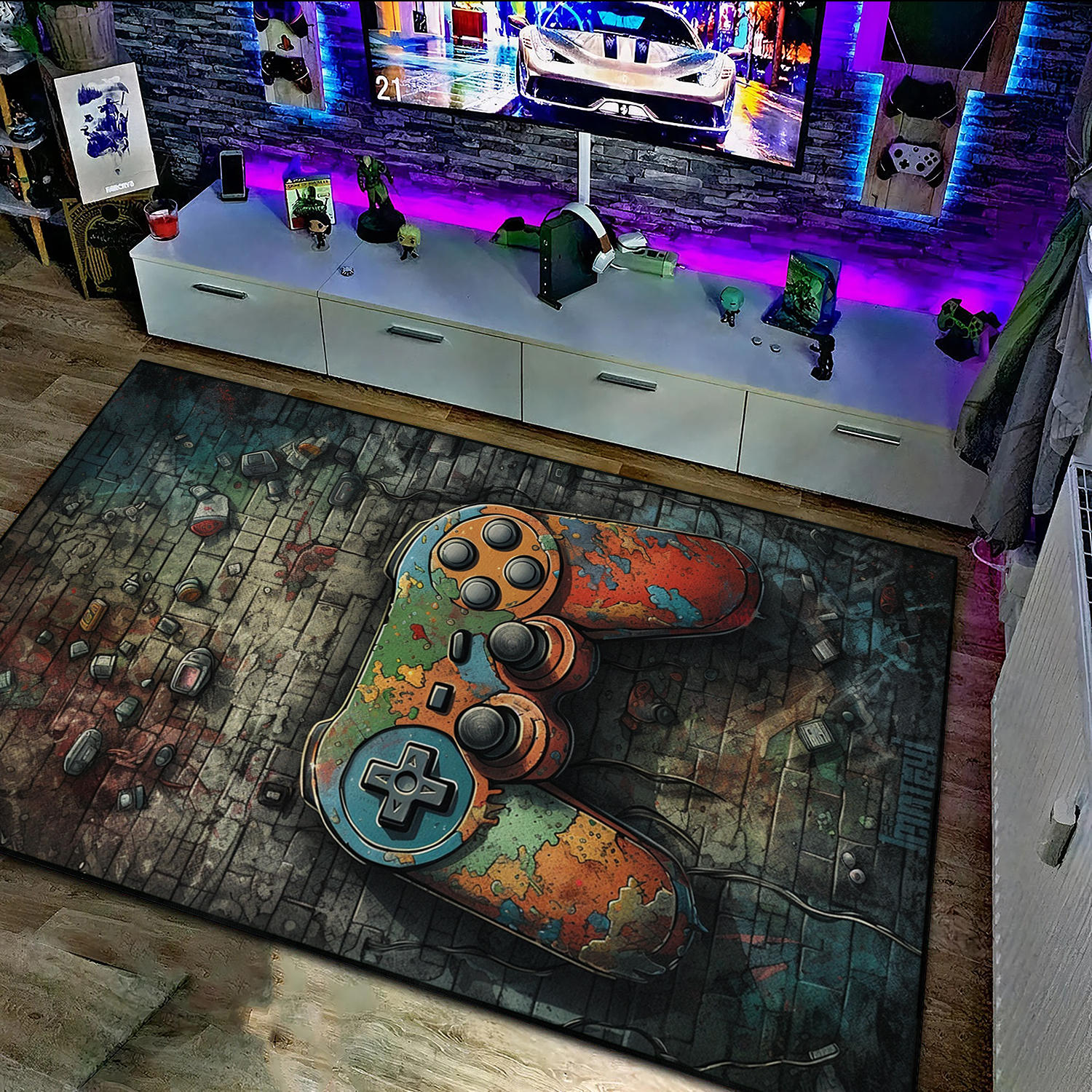Customizable Game Room Rug for Teen Boys, Decorate Your Gaming Space ...