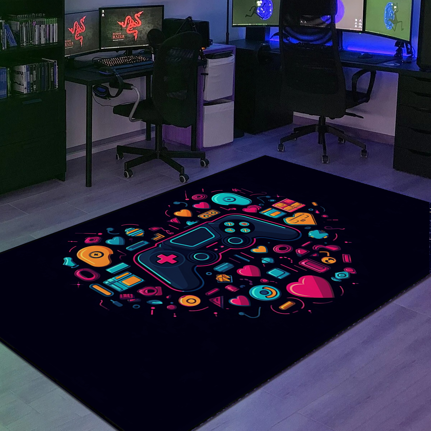 Customizable Gaming Room Decor - Personalized Game Room Carpet for Kids ...