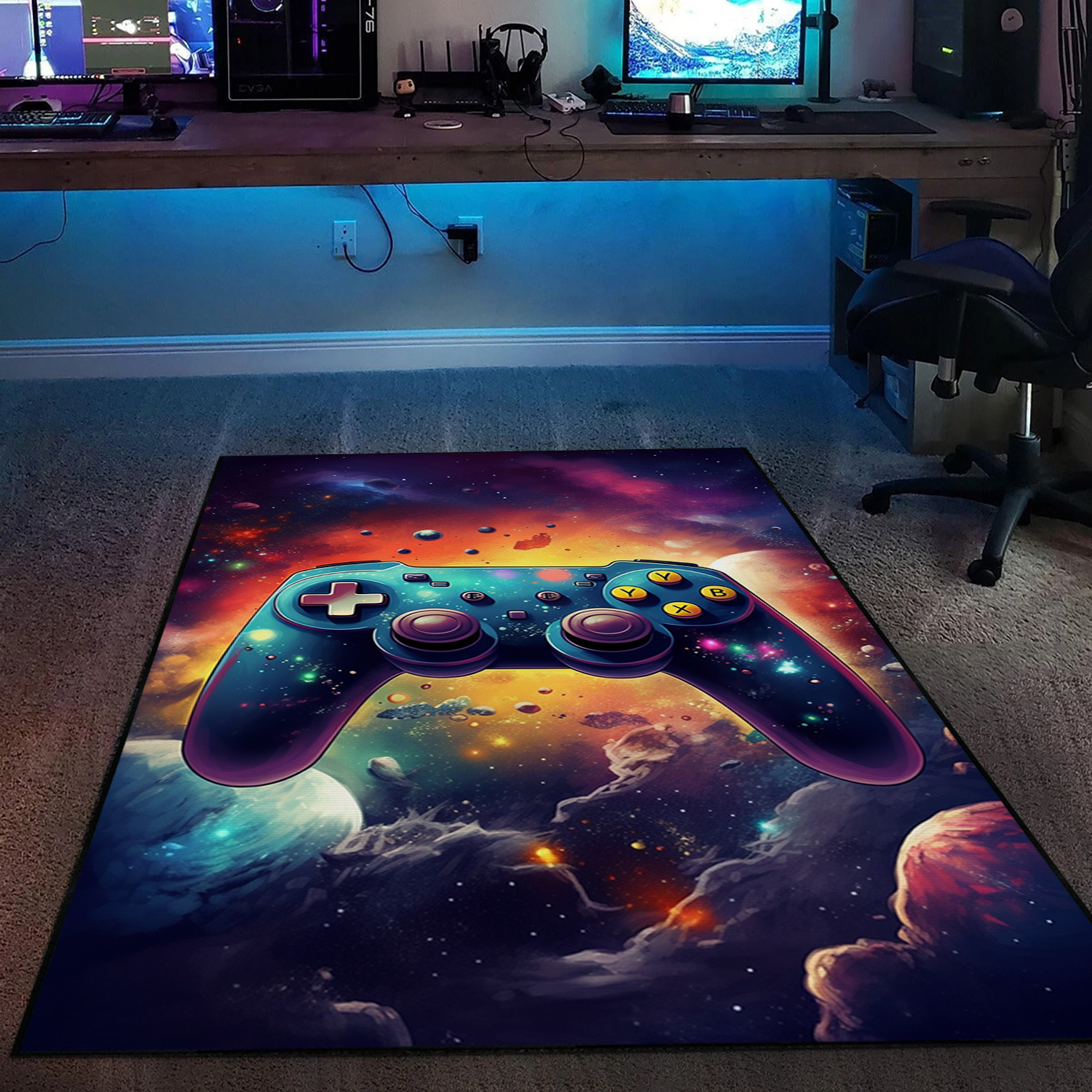 Customizable Gaming Rug for Boys Room with Game Controller Design ...
