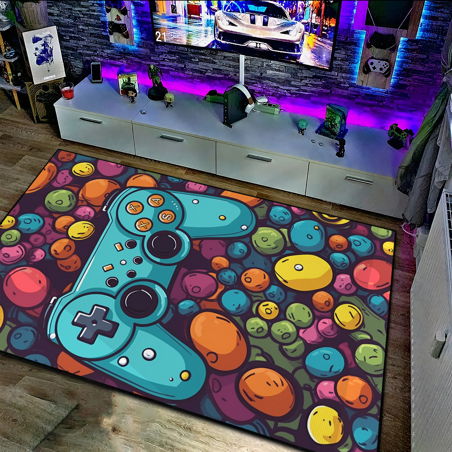 Elevate Your Gaming Space with Personalized Shufflezone Game Room Rug ...