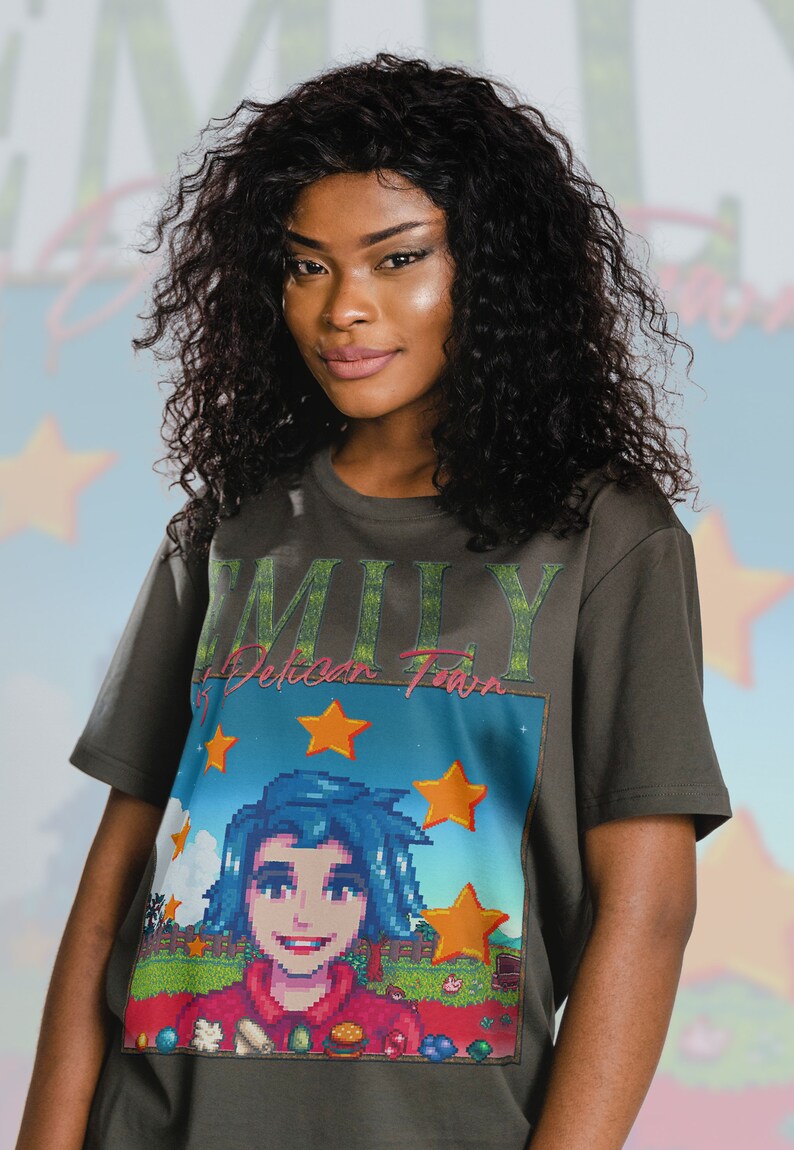 Emily Homage T-Shirt, Stardew Valley Gift, Pixel Farming RPG Video Game ...