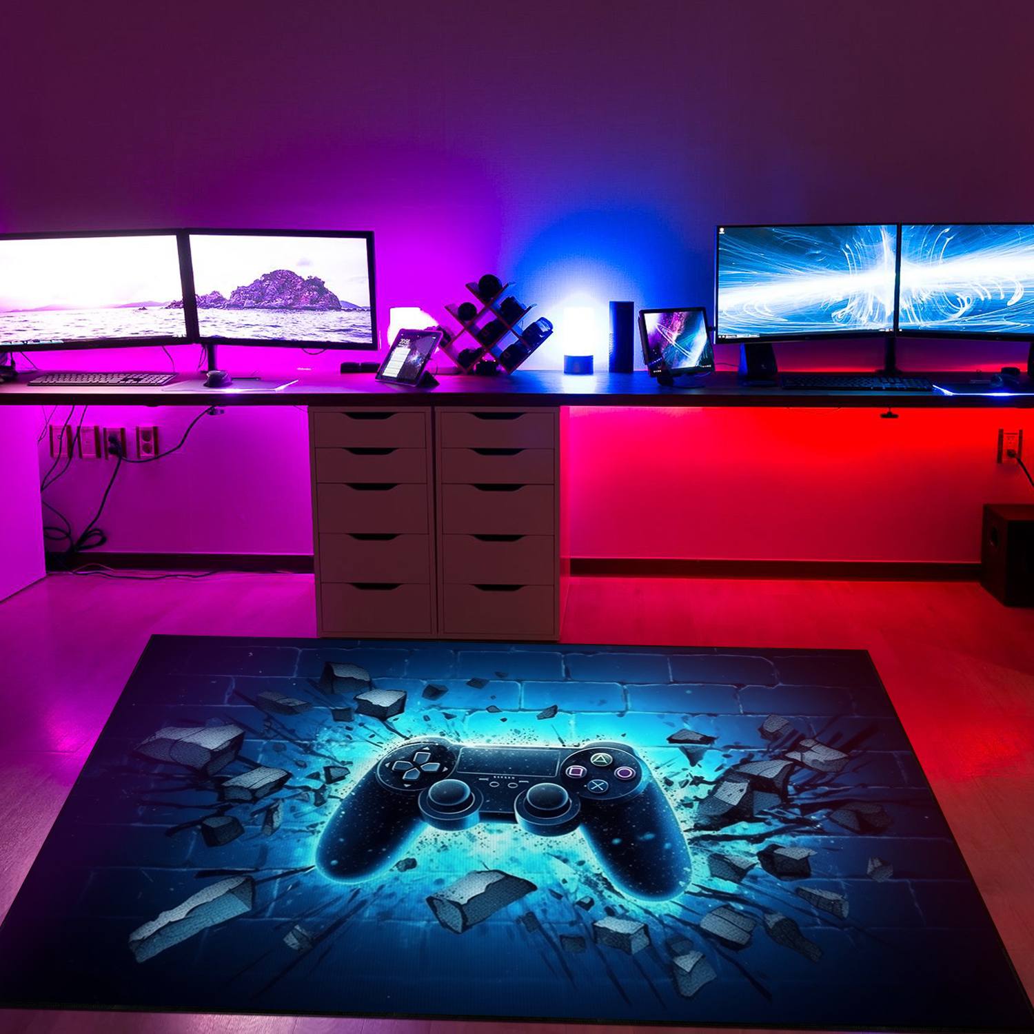 Game Room Area Rugs for Boys - Personalizable Gaming Rug for Bedroom or ...