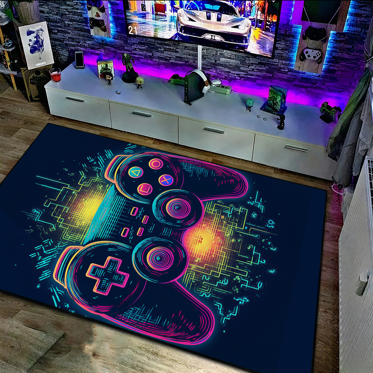 Gaming Rugs for Gaming Room or Bedroom, Teen Boys' Bedroom, Game ...