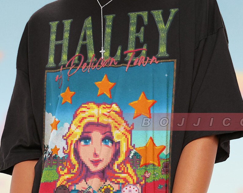 Haley Homage T-Shirt, Stardew Valley Gift, Pixel Farming RPG Video Game ...
