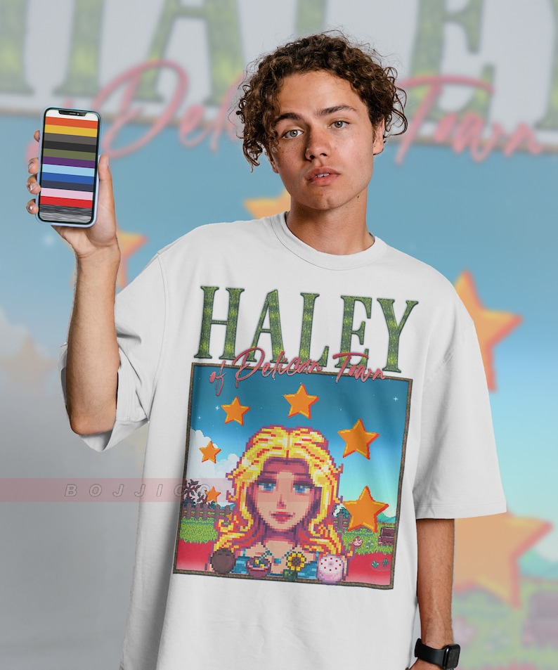 Haley Homage T-Shirt, Stardew Valley Gift, Pixel Farming RPG Video Game ...
