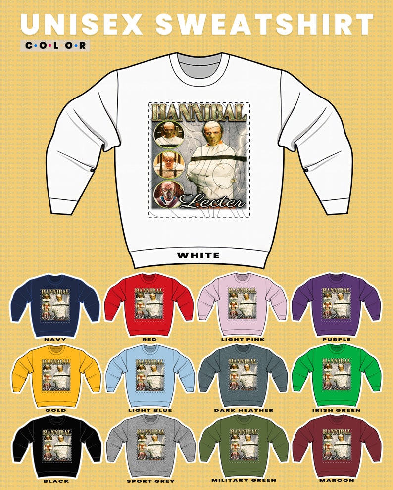 Hannibal Lecter Sweatshirt, Horror movie Sweater with Silence of the ...