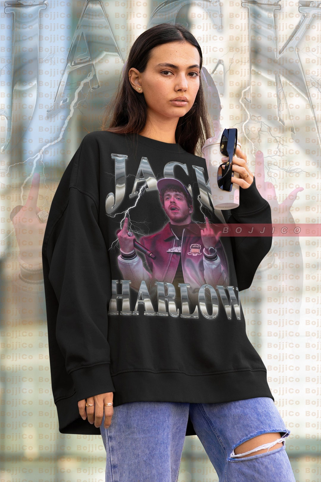 Jack Harlow Metallic Homage Sweatshirt - Industry Baby Sweater & Rapper ...