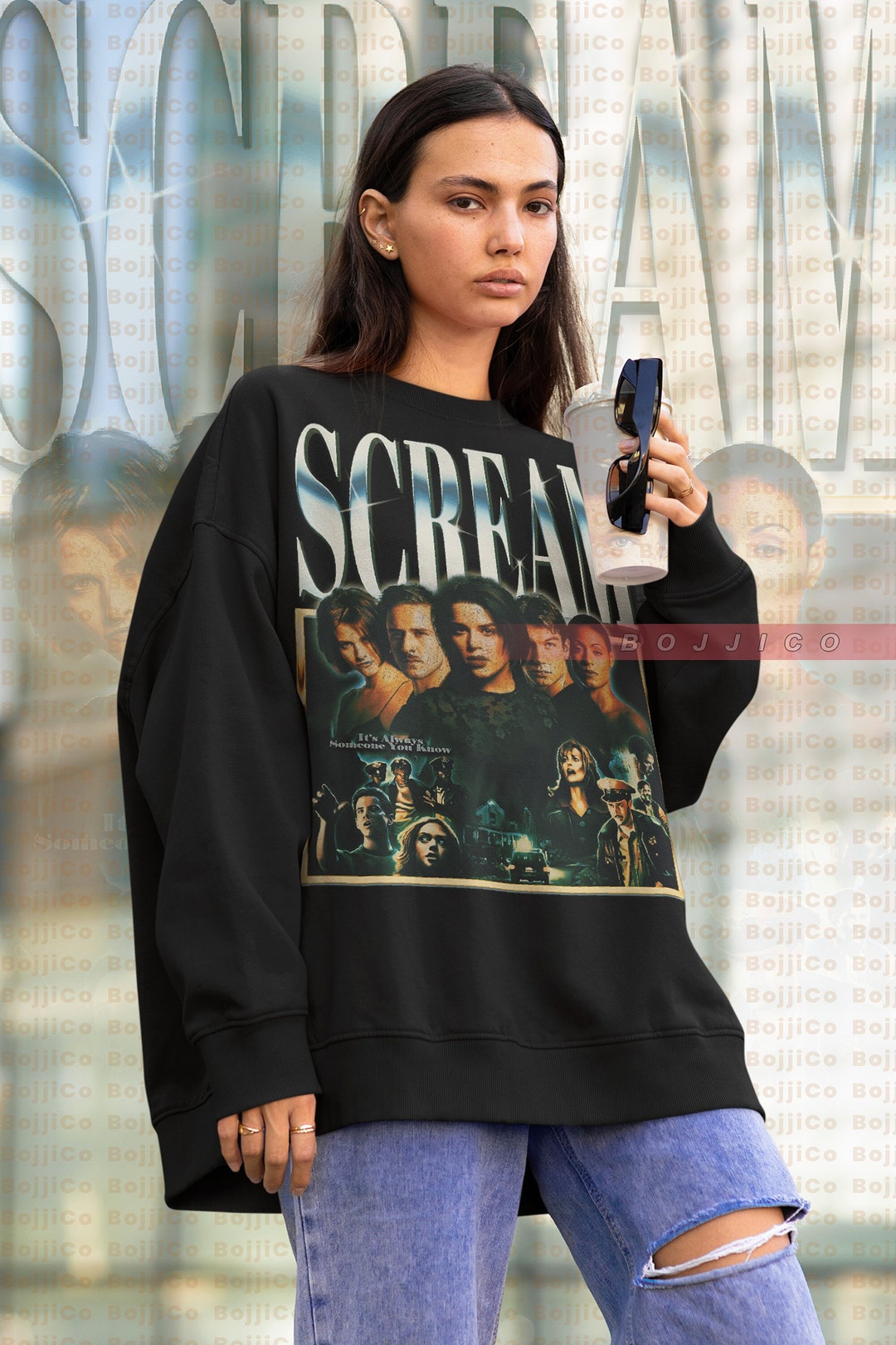 Let's Watch Scary Movie Sweatshirt, Horror Tees, Classic Scream Fan T ...